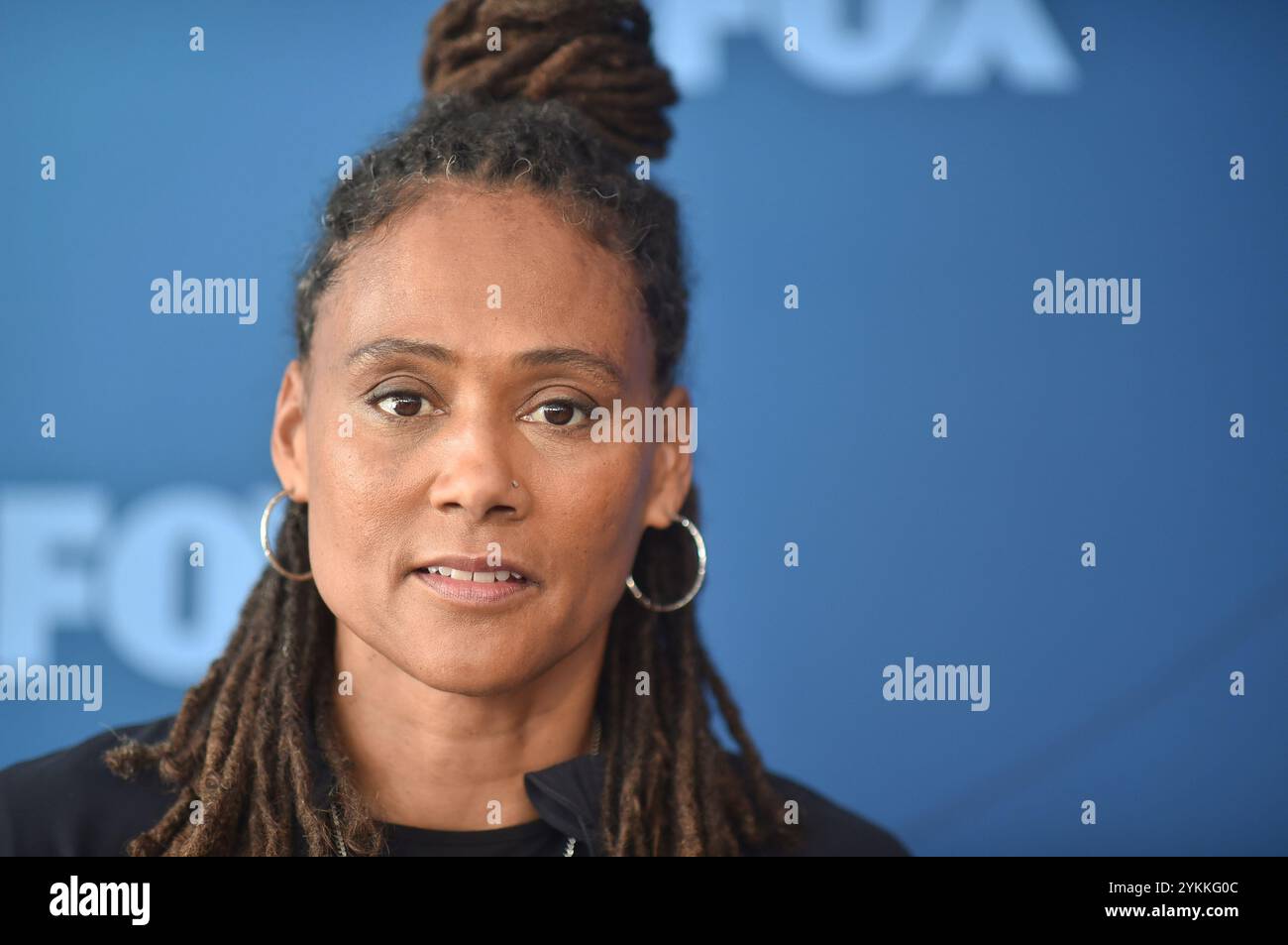Marion Jones attends FOX Winter Press Day on Monday, Nov. 18, 2024, at the FOX Studio Lot in Los ...