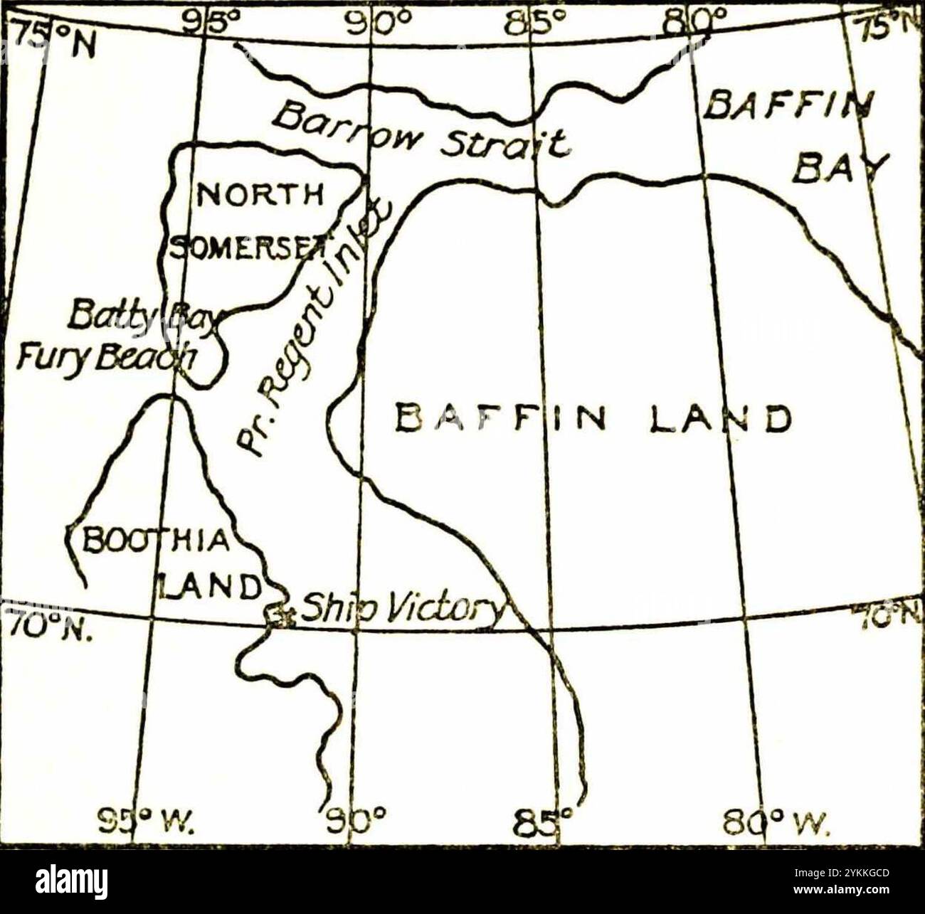 Boothia Peninsula and North Somerset map Stock Photo - Alamy