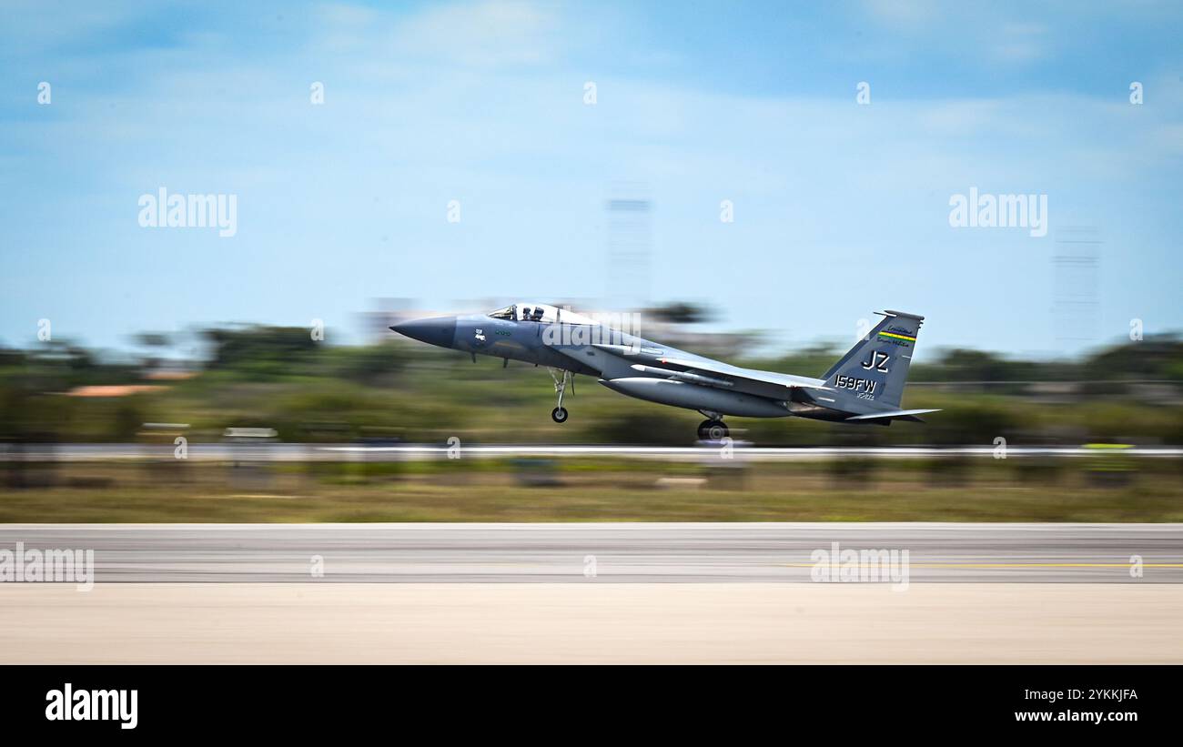 A U.S. Air Force F-15C Eagle assigned to the Louisiana Air National ...