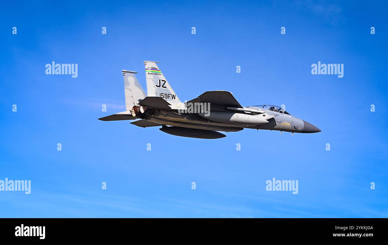 A U.S. Air Force F-15C Eagle assigned to the Louisiana Air National Guard 159th Fighter Wing ...