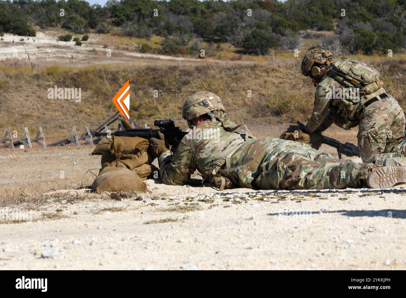 A U.S. Army Reserve soldier with 302nd Military Police Company, fires ...