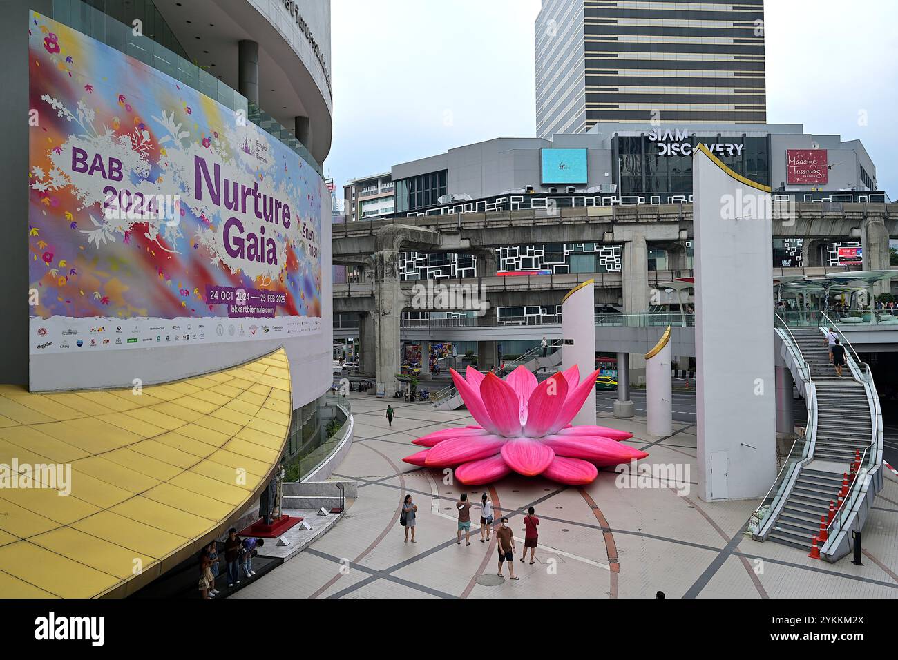 Large mechatronic lotus display in open space at the Bangkok Art and ...