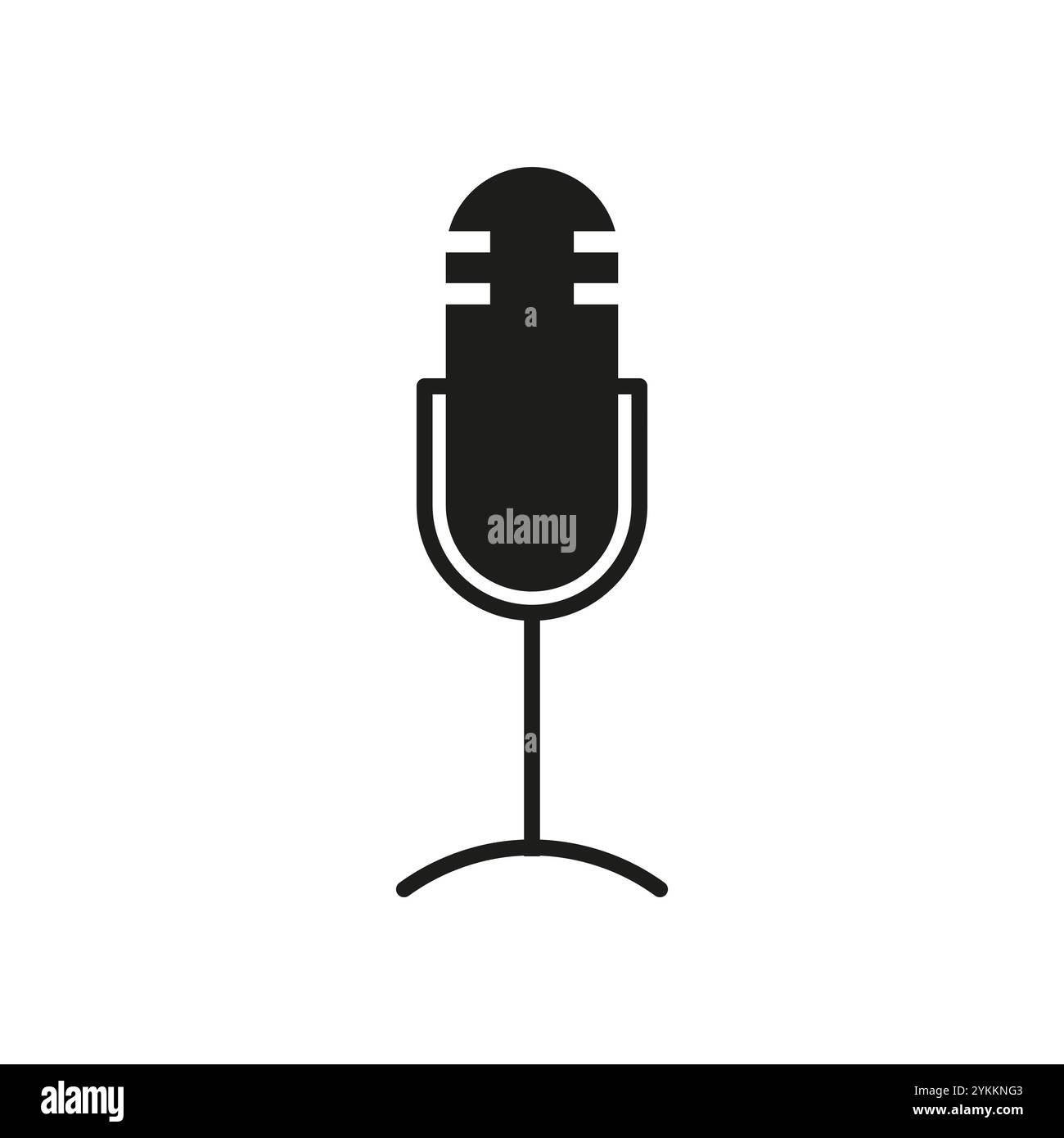Microphone Icon Audio Device Vector Black Recording Tool Simple Broadcast Symbol Stock Vector