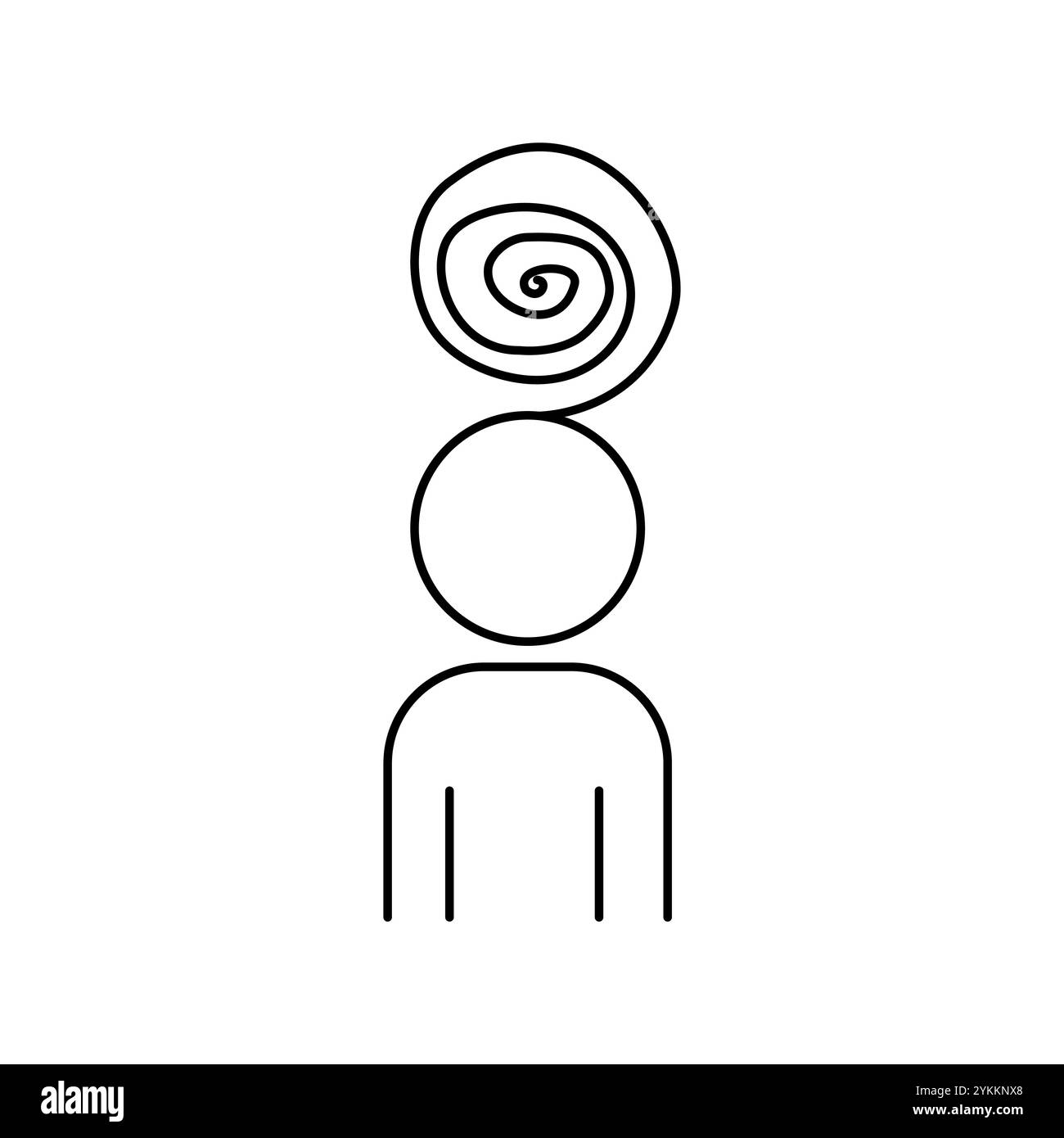 Person with swirl. Confusion thought icon. Abstract head symbol. Vector ...