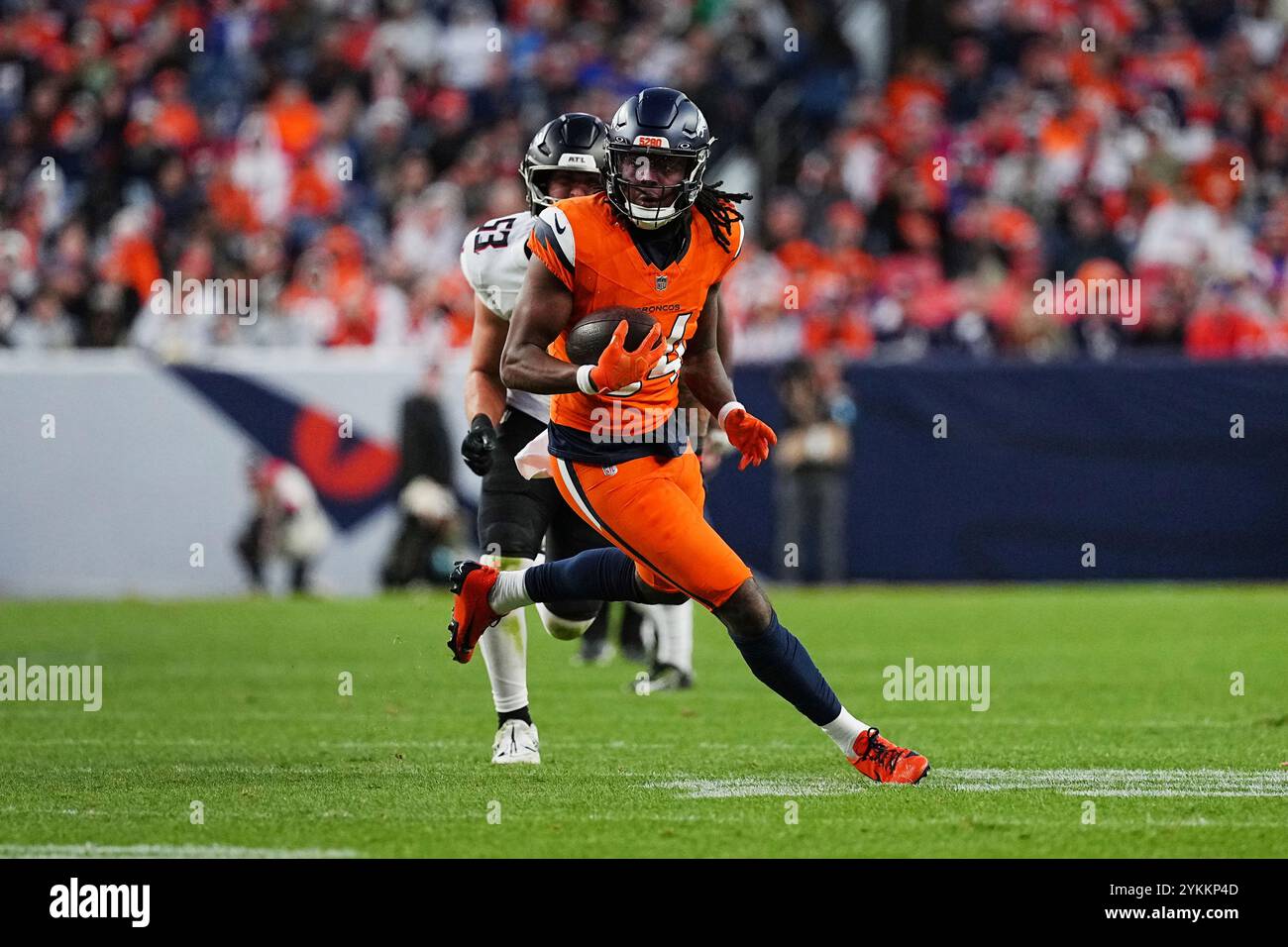 Denver Broncos wide receiver Lil'Jordan Humphrey (84) runs for a ...