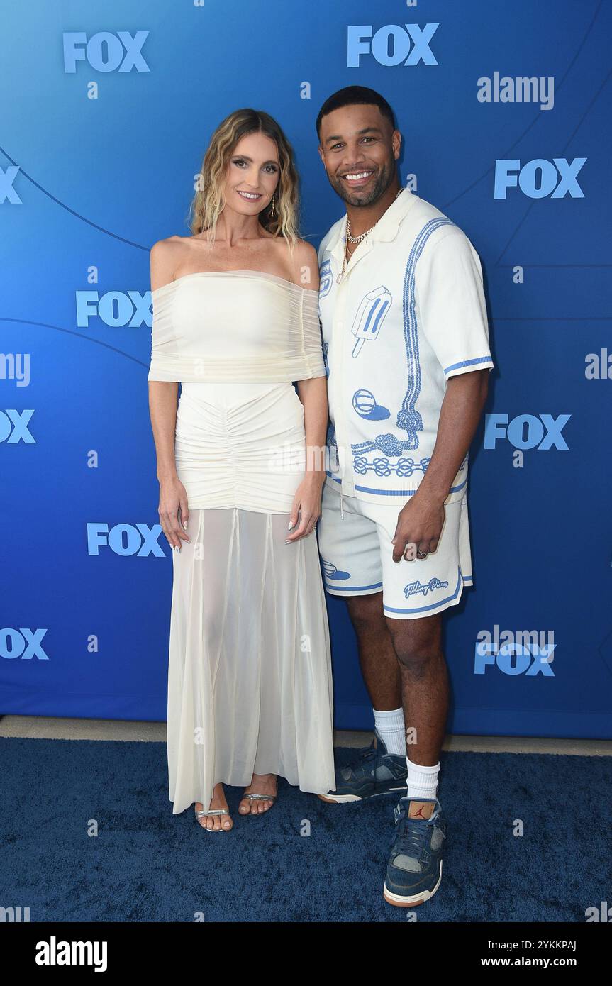 Alana Blanchard, left, and Golden Tate attend FOX Winter Press Day on ...