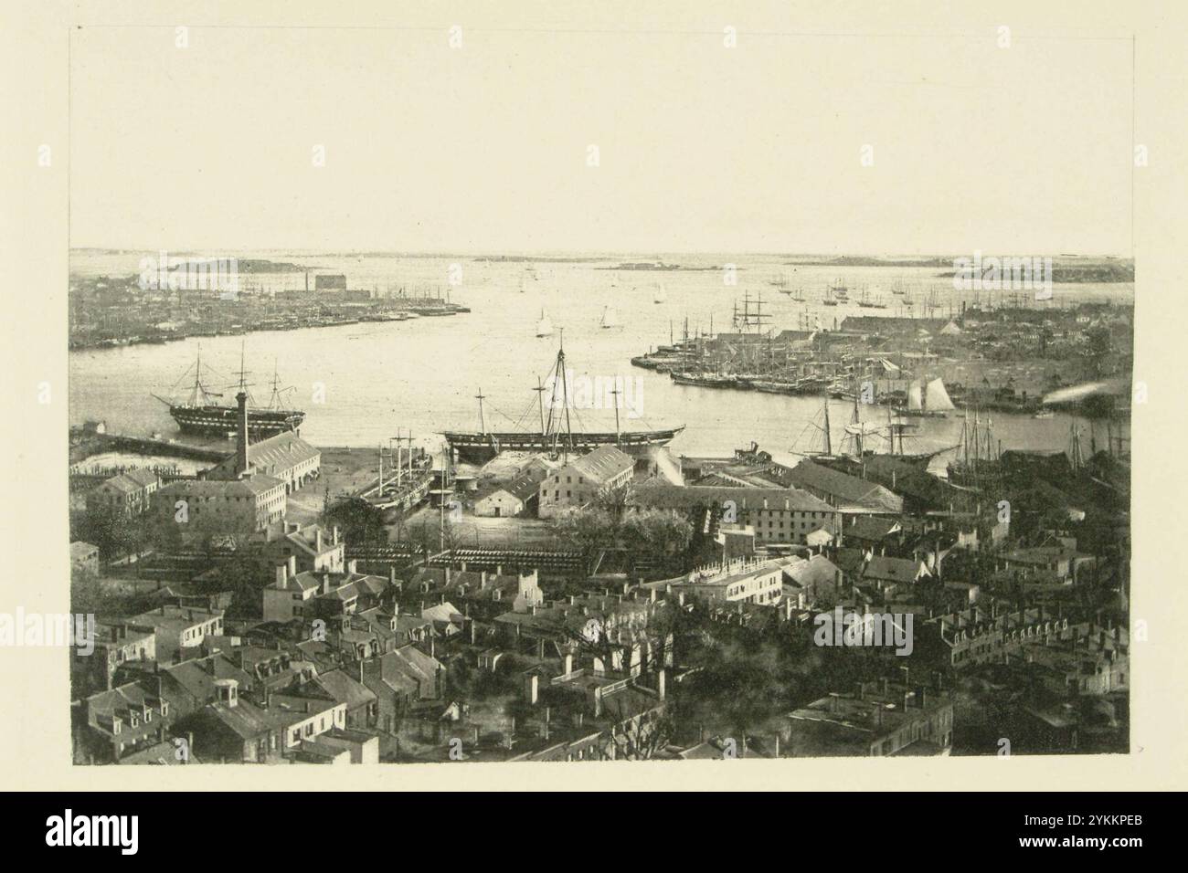 Boston Harbor, Boston Souvenir collection, Charles Pollock, 1895 Stock ...