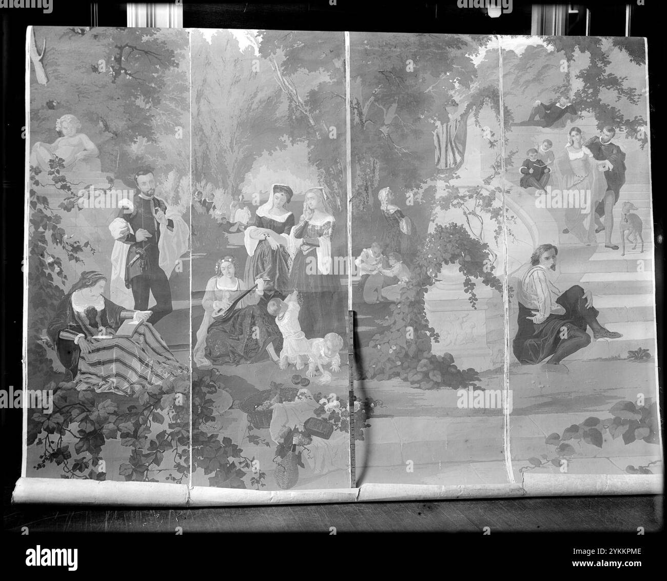 Boston, 40 Beacon Street, interior detail, wallpaper, by Frank Cousins ...