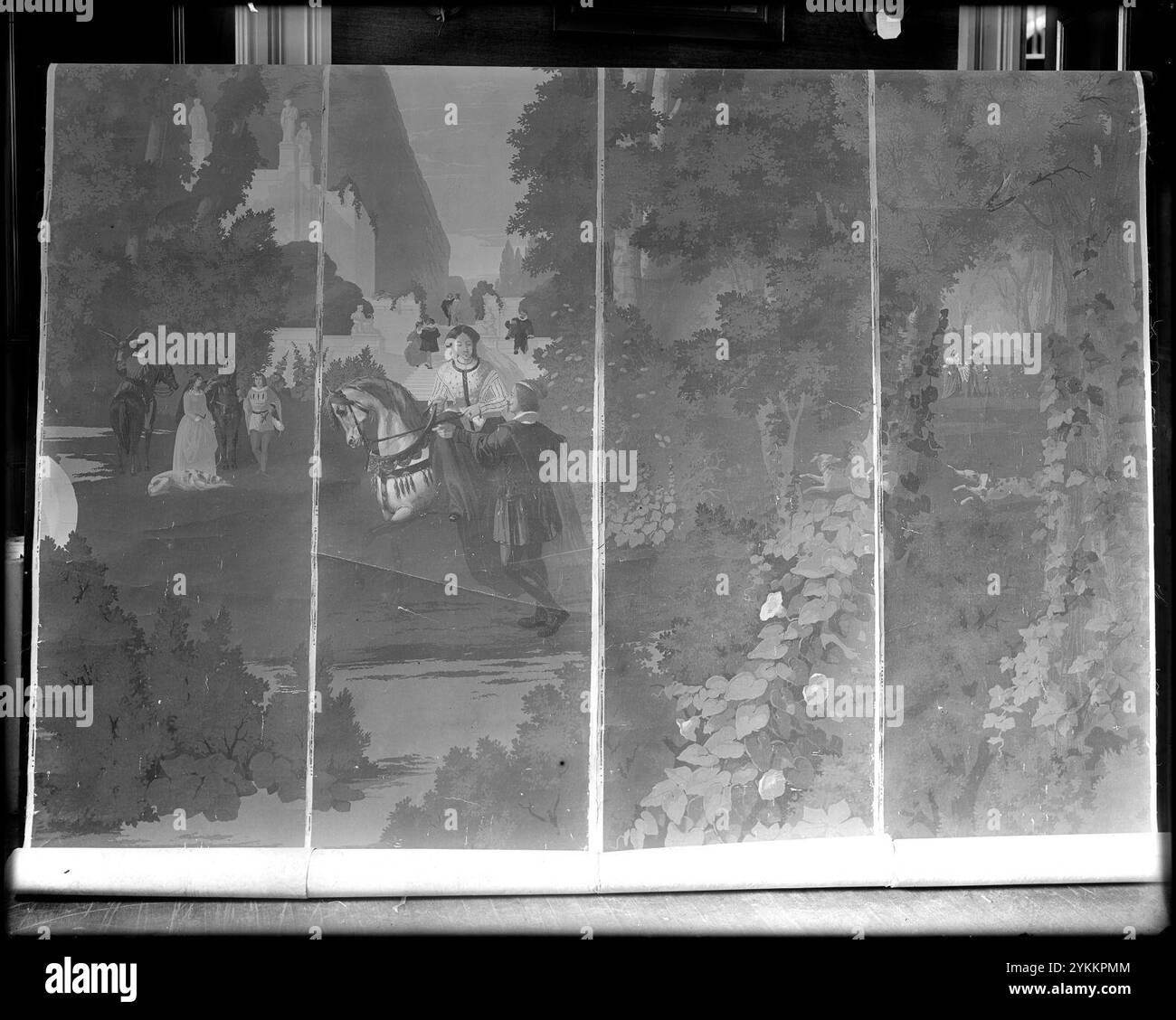 Boston, 40 Beacon Street, interior detail, wallpaper, by Frank Cousins ...