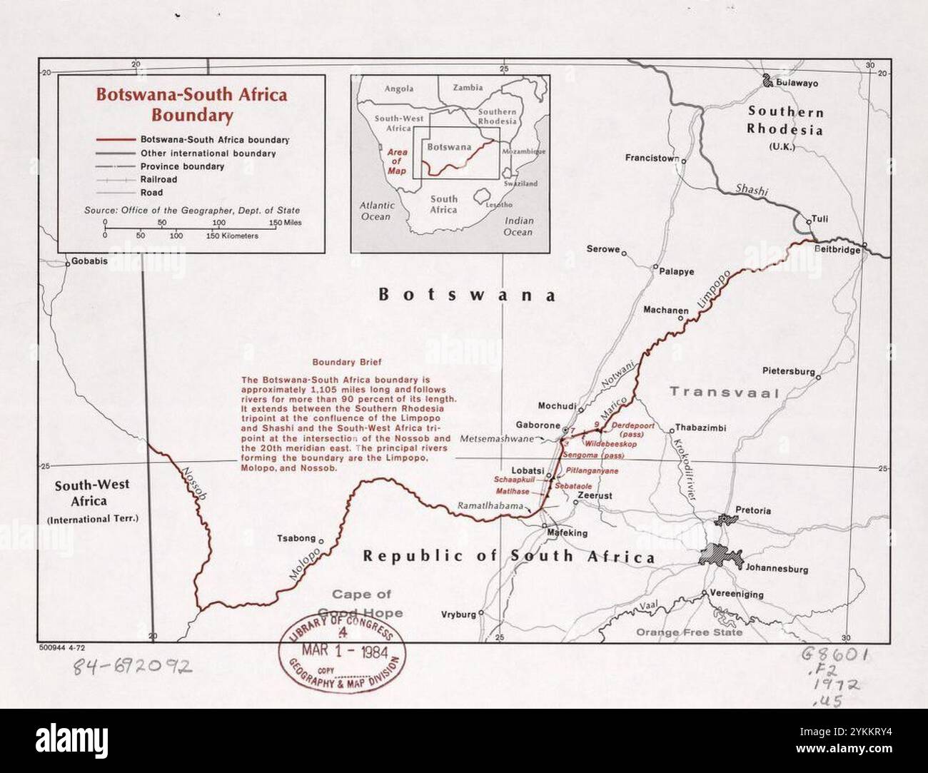 Botswana-South Africa border Stock Photo - Alamy