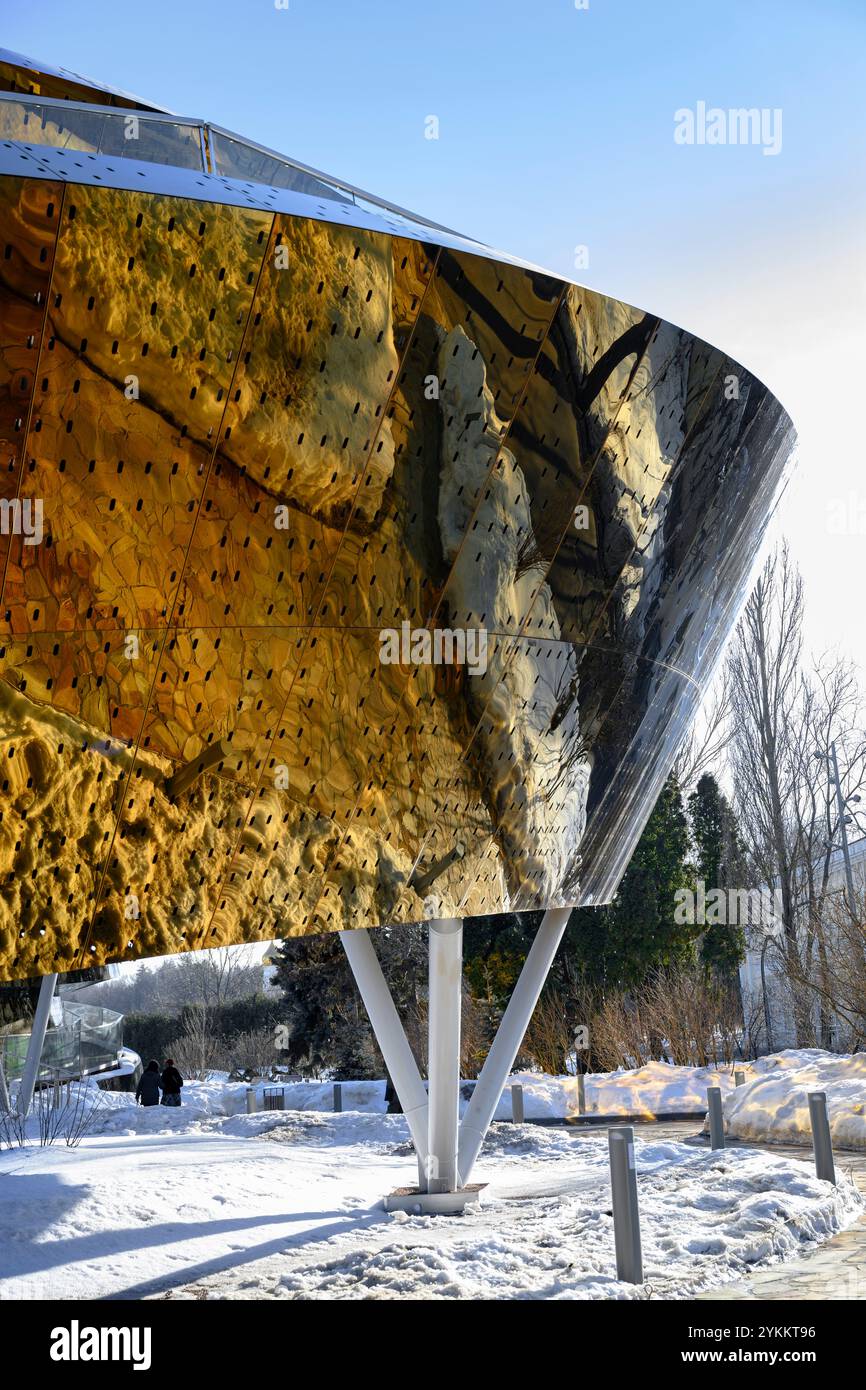 Fragment of a building in the form of a Mobius Strip similar to a ...