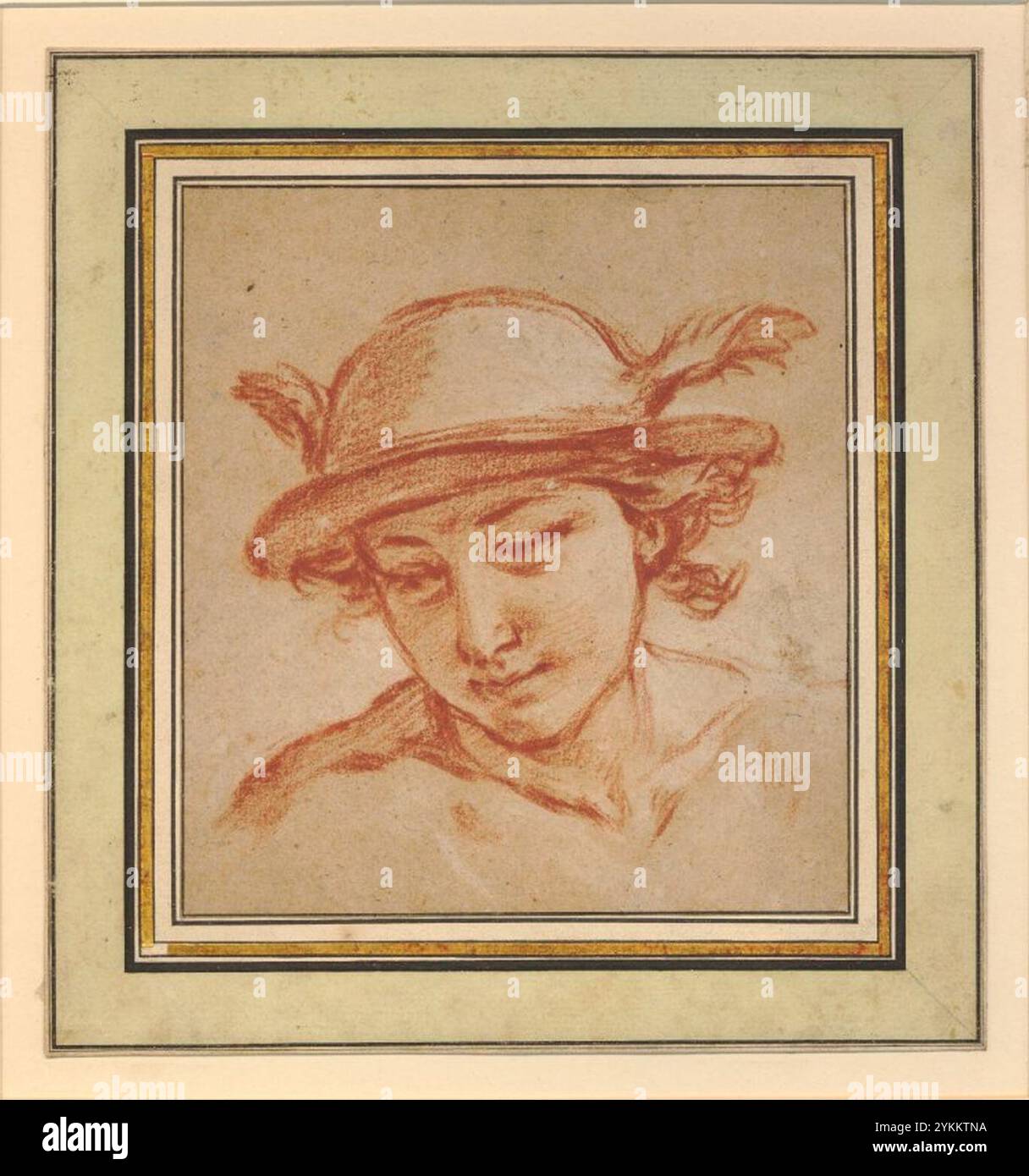 Boucher - Head of Mercury, for a painting of the Mercury confiding the ...