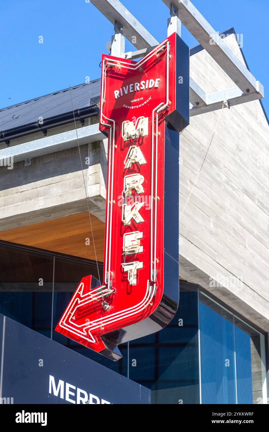 Riverside food market entrance sign oxford terrace christchurch hi-res ...