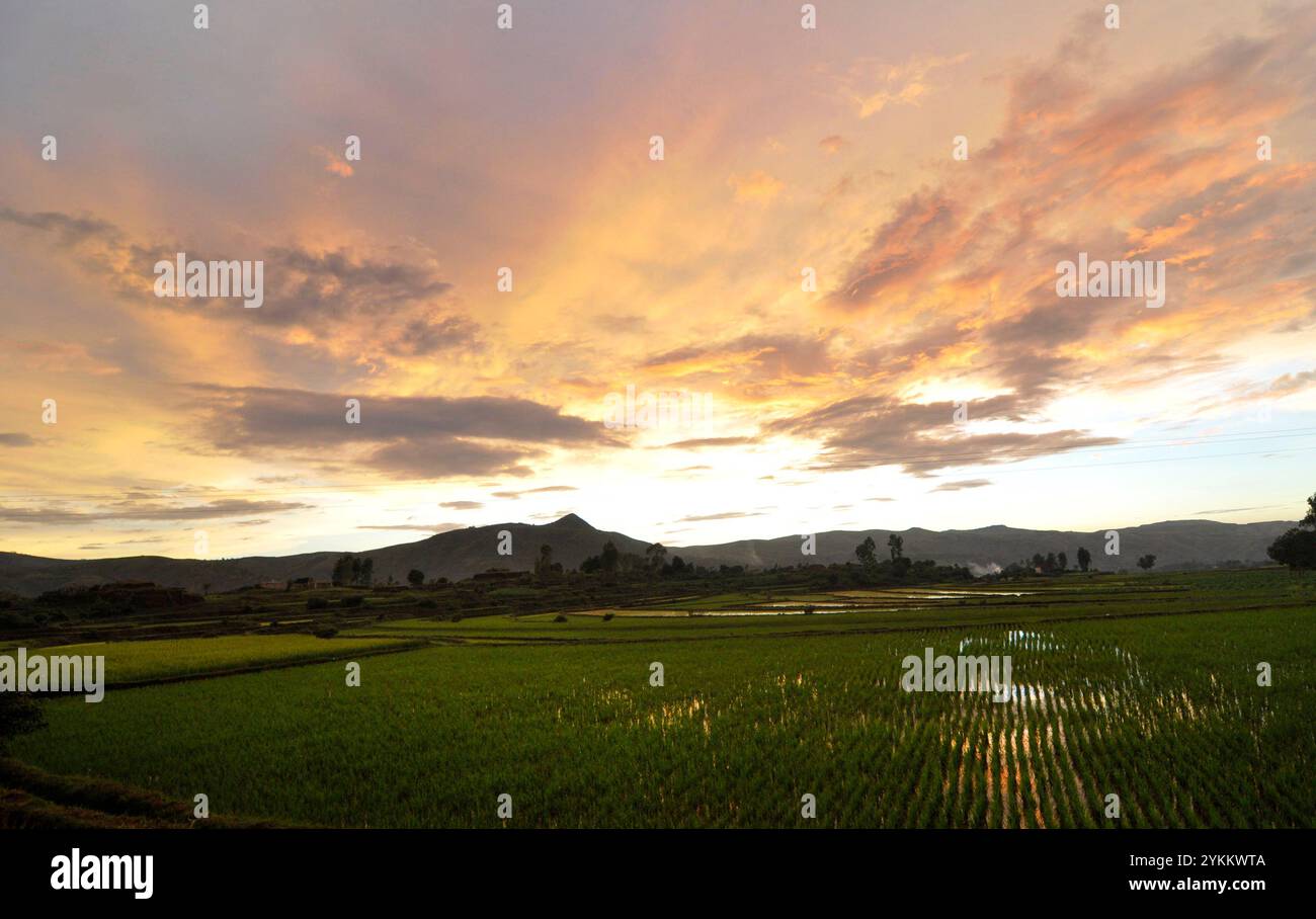 Beautiful landscapes in the Central Highlands in Madagascar Stock Photo ...