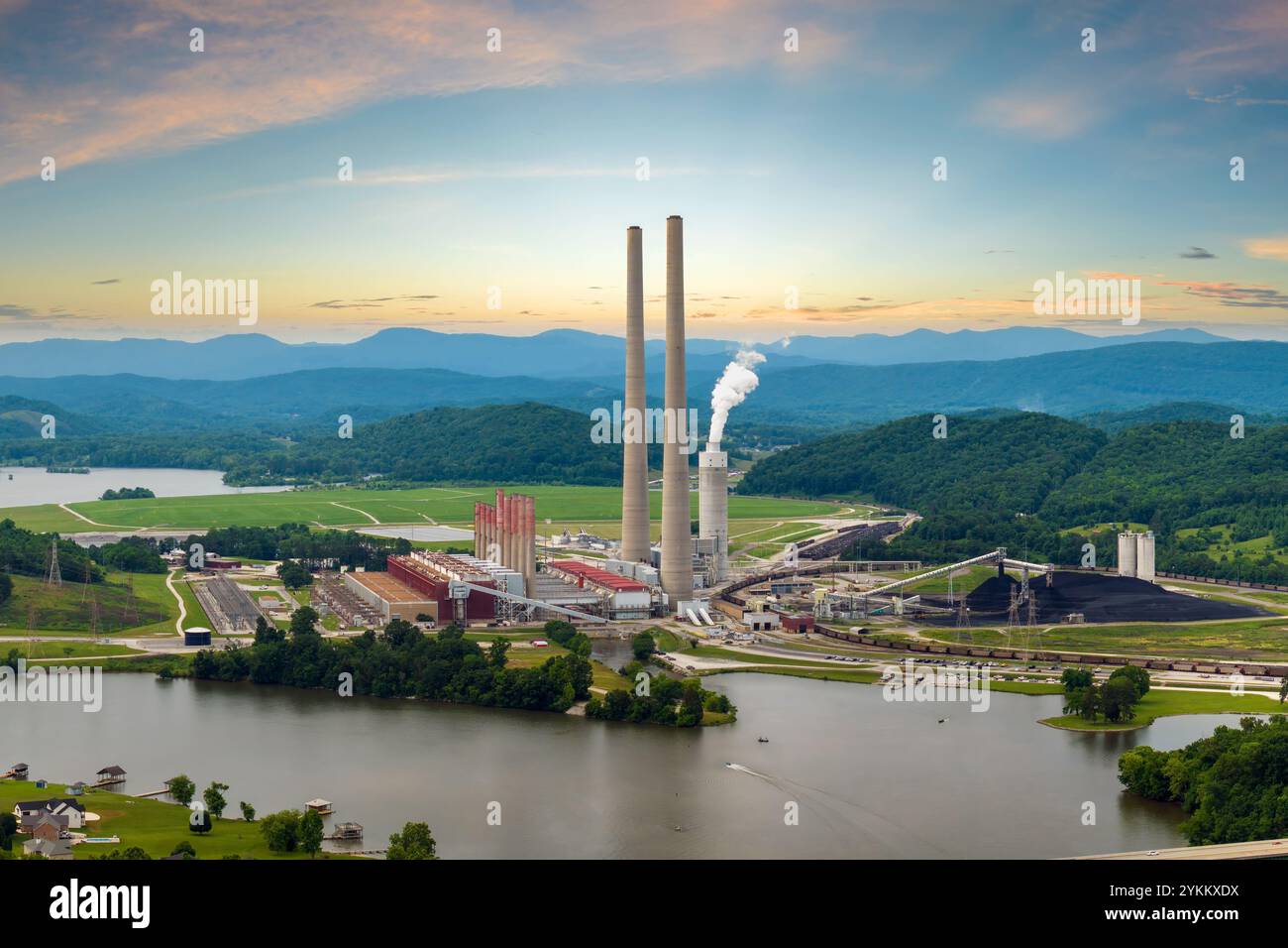 Electric energy production from fossil fuel. Kingston power station in ...