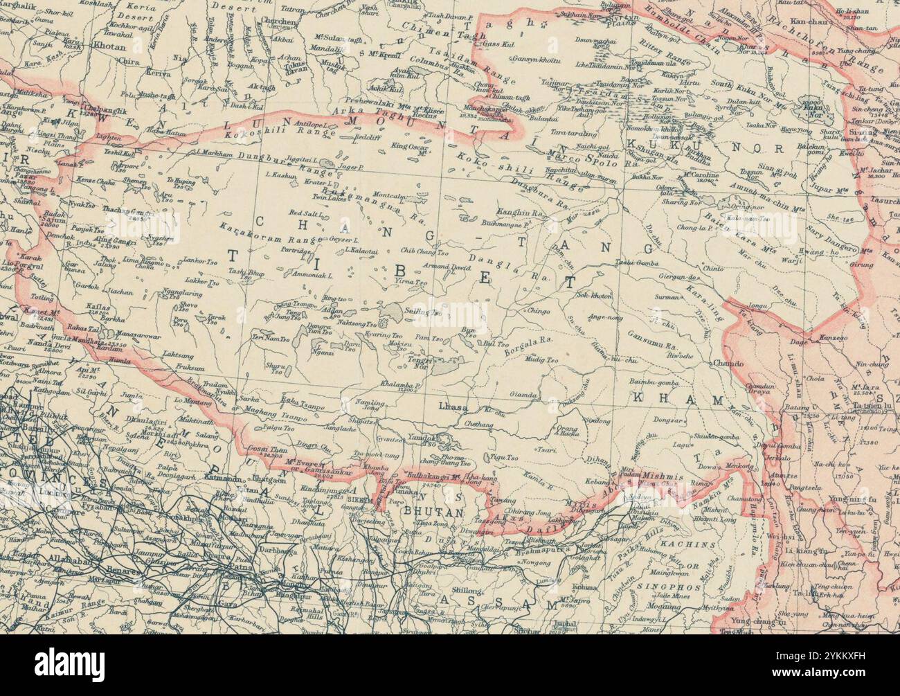 Boundary of Tibet in 1912 map of China with its territories from ...