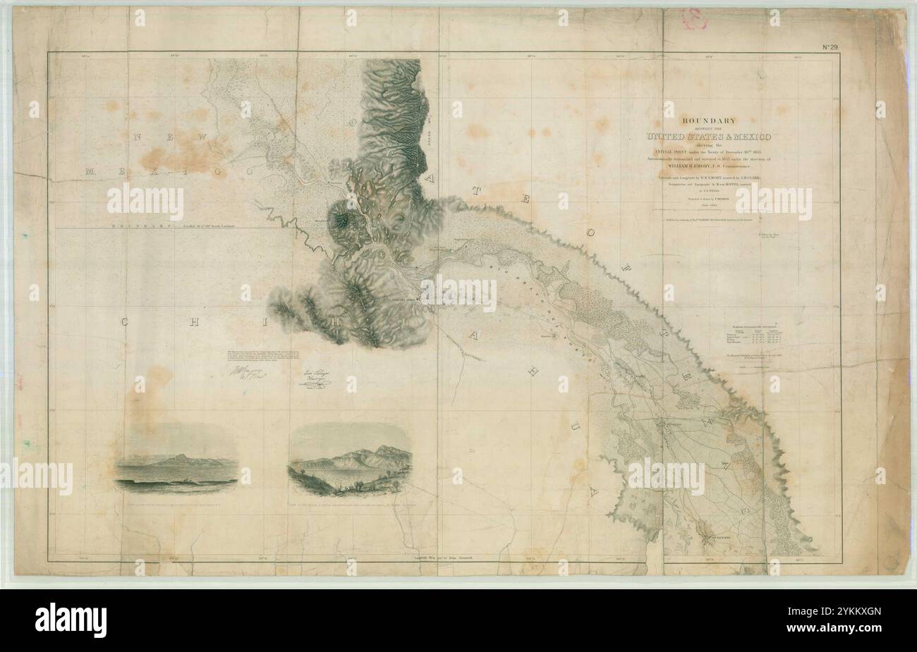 Boundary Between the United States and Mexico showing the Initial Point ...