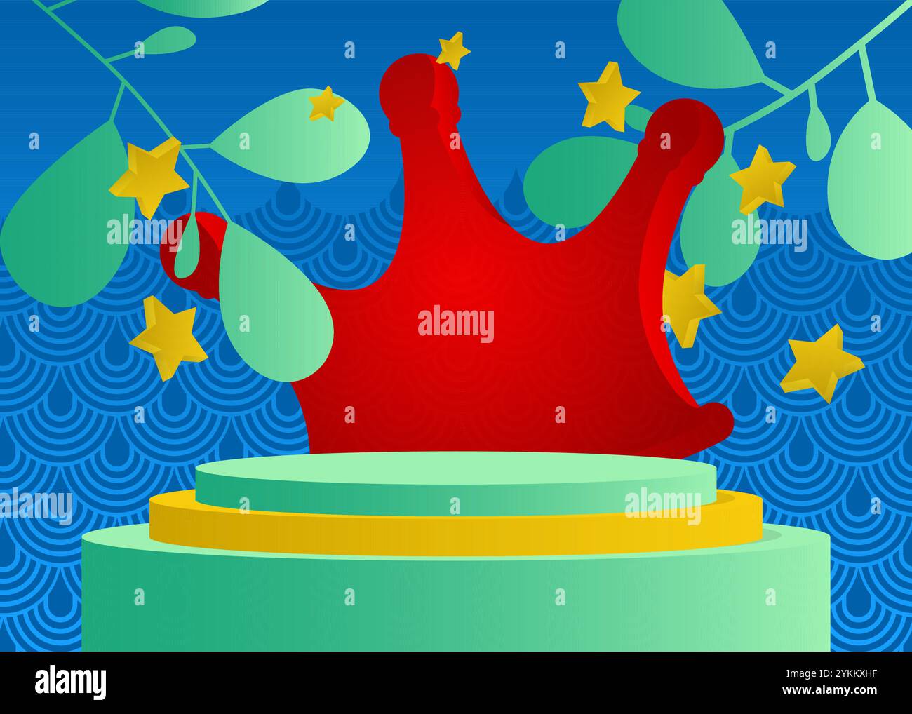 Mockup product display with Crown. Vector cylinder pedestal podium ...