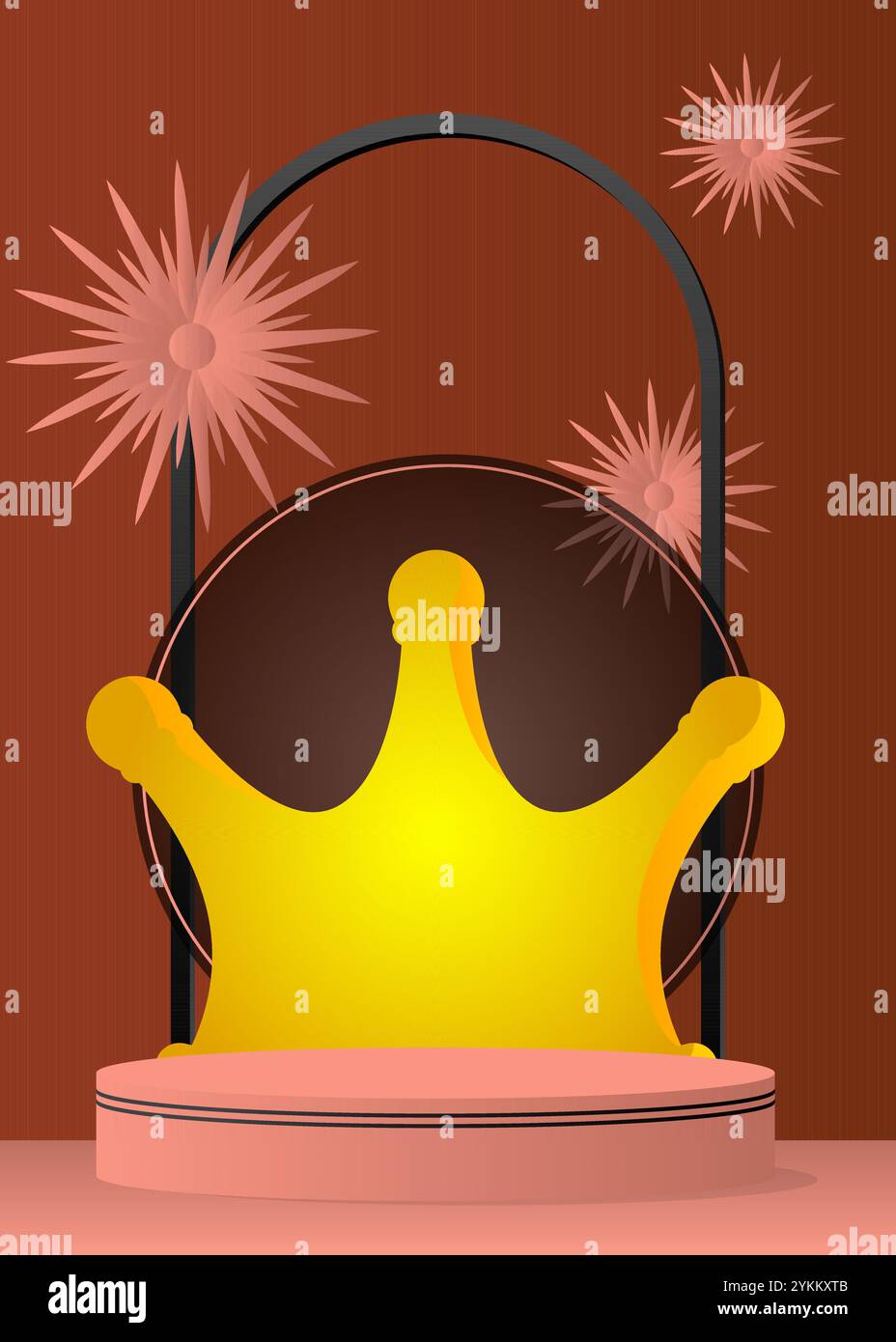 Mockup product display with Crown. Vector cylinder pedestal podium ...