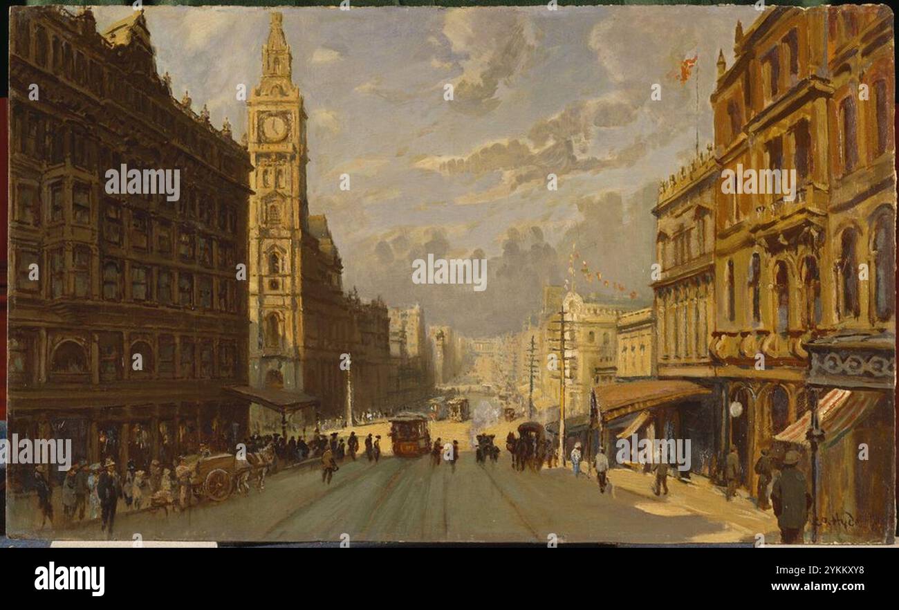 Bourke Street east - George Hyde Pownall Stock Photo - Alamy