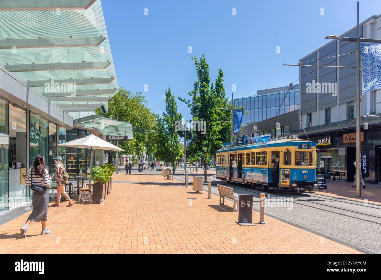 Christchurch tramways city tour tram high street shops shopping hi-res ...