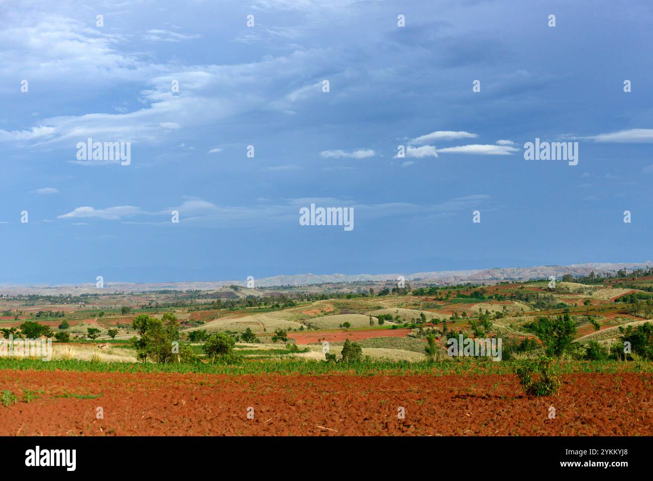 Beautiful landscapes in the Central Highlands in Madagascar Stock Photo ...