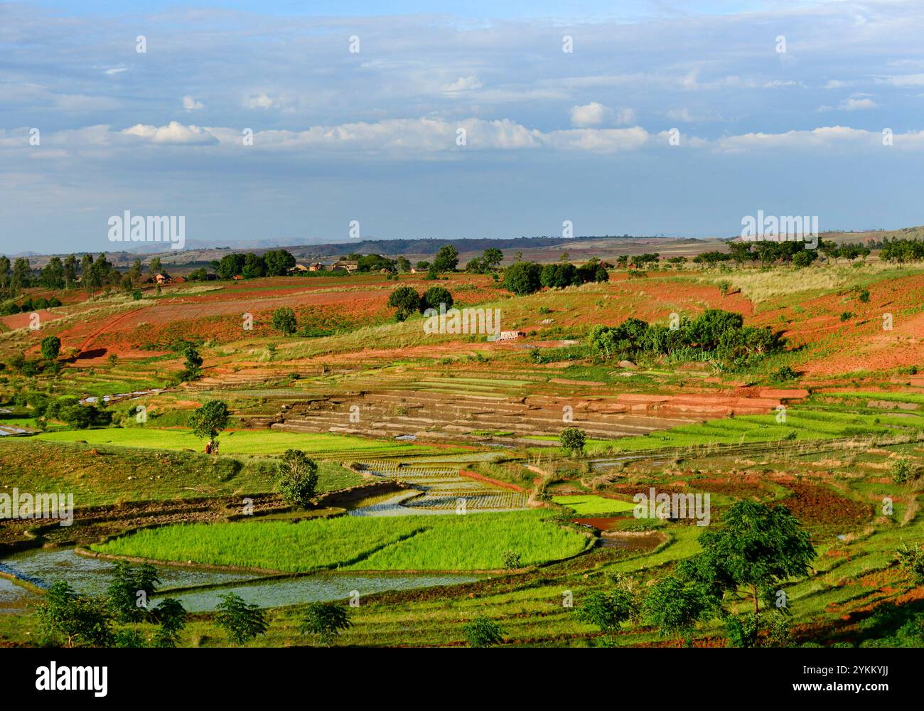 Beautiful landscapes in the Central Highlands in Madagascar Stock Photo ...