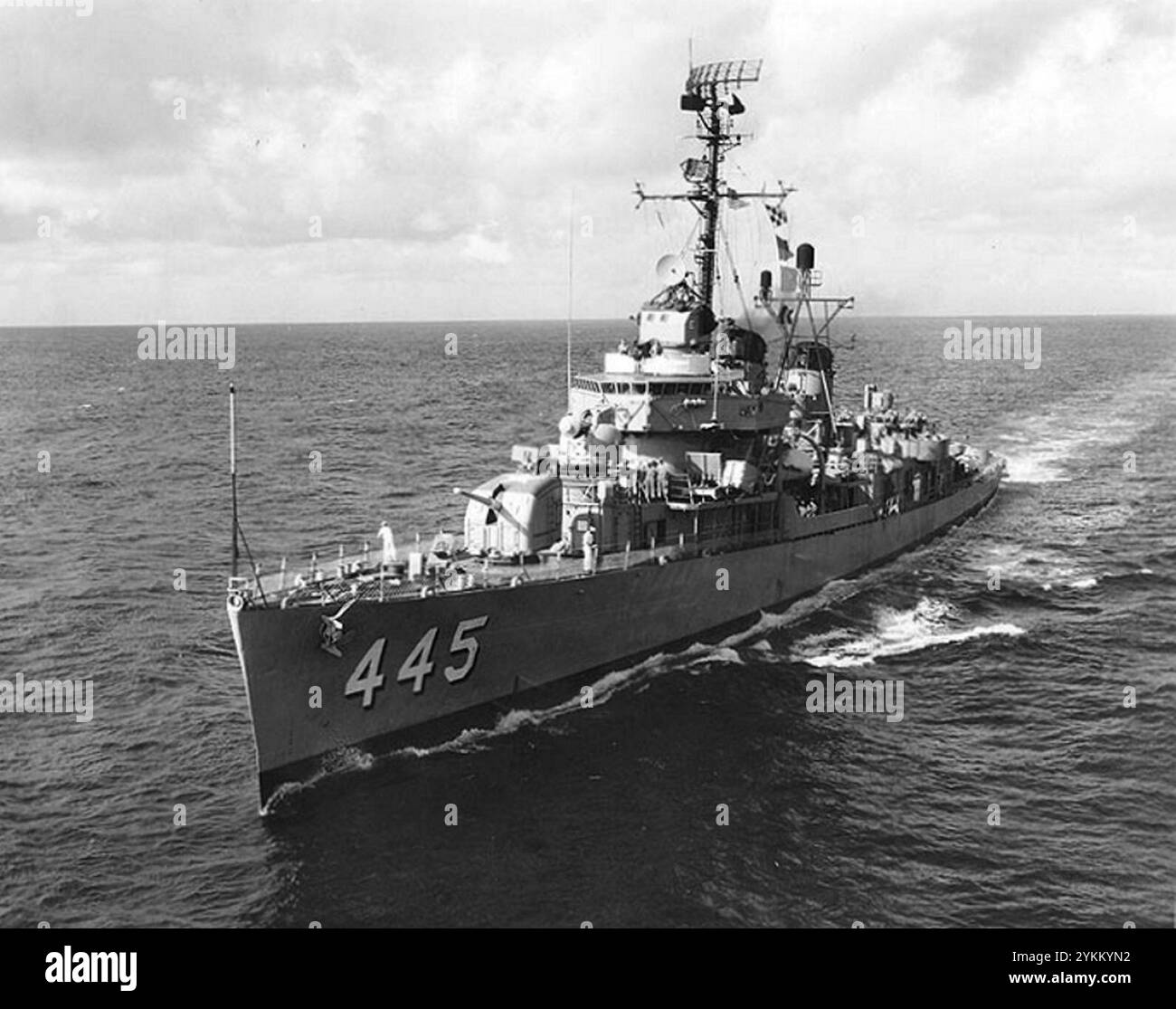 Bow view of USS Fletcher (DD-445) underway at sea in 1967 Stock Photo ...