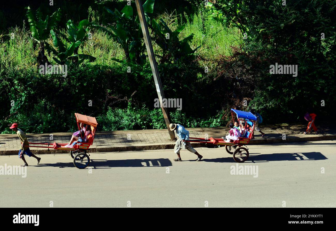 A pousse pousse in the streets of Antsirabe, Madagascar Stock Photo - Alamy