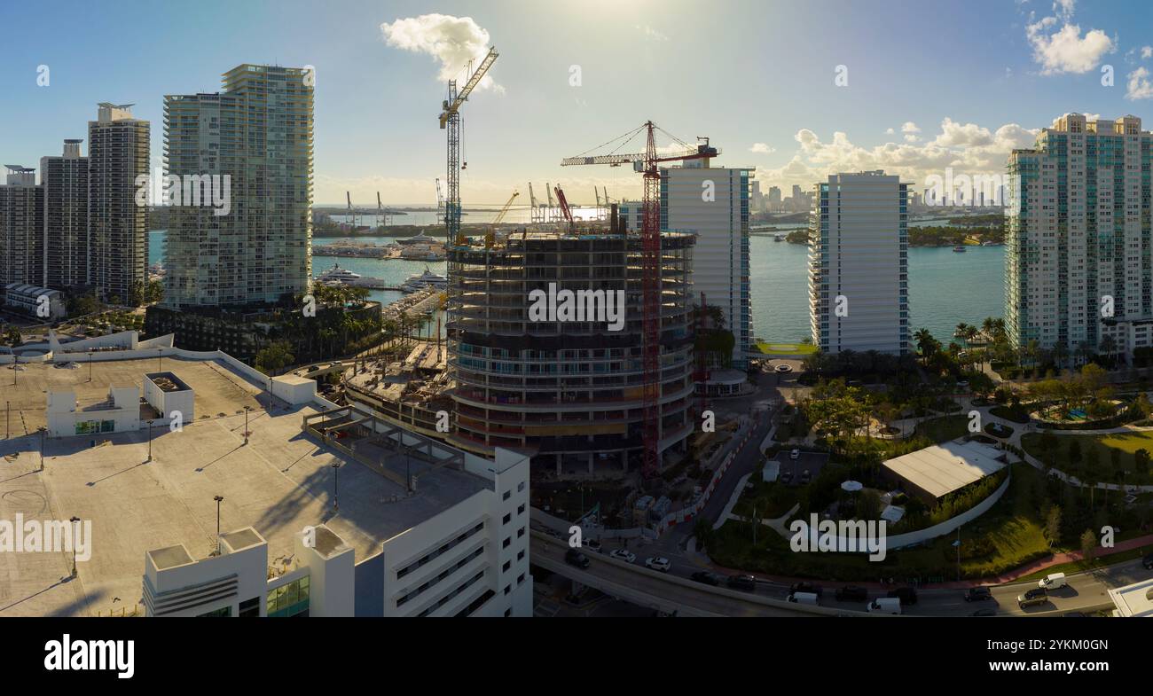 New construction site of developing residense in american urban area ...