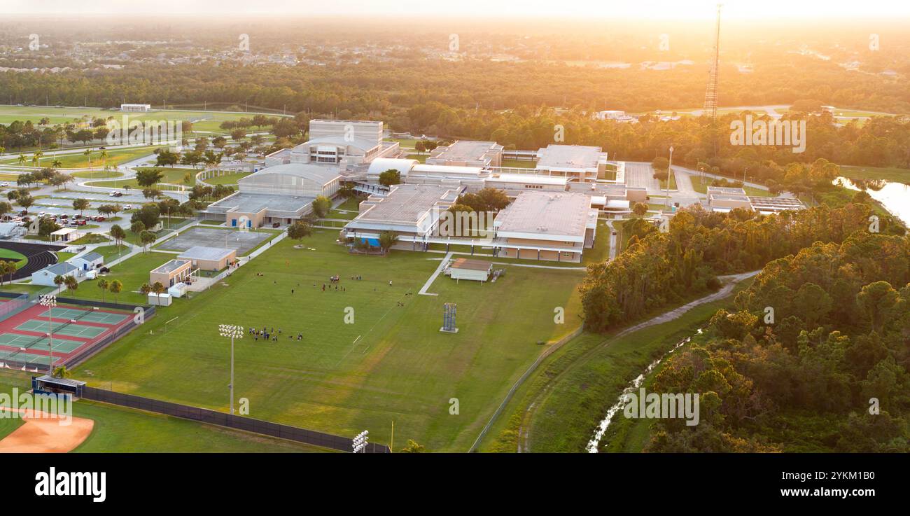 Public school sports arena in North Port, Florida with school kids ...