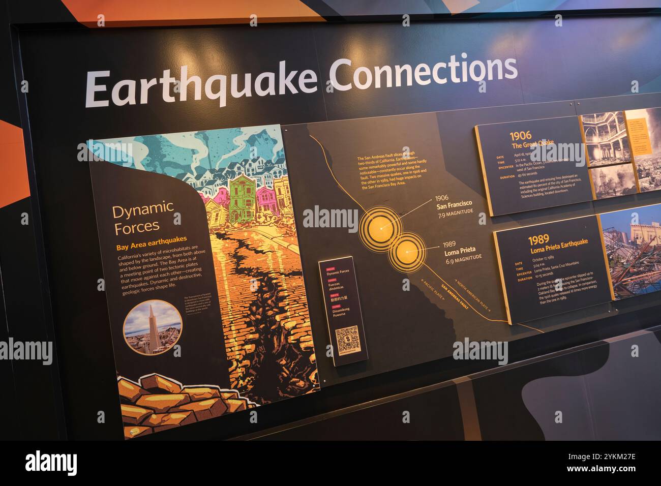 A sign about earthquake connections. In the section on local history ...