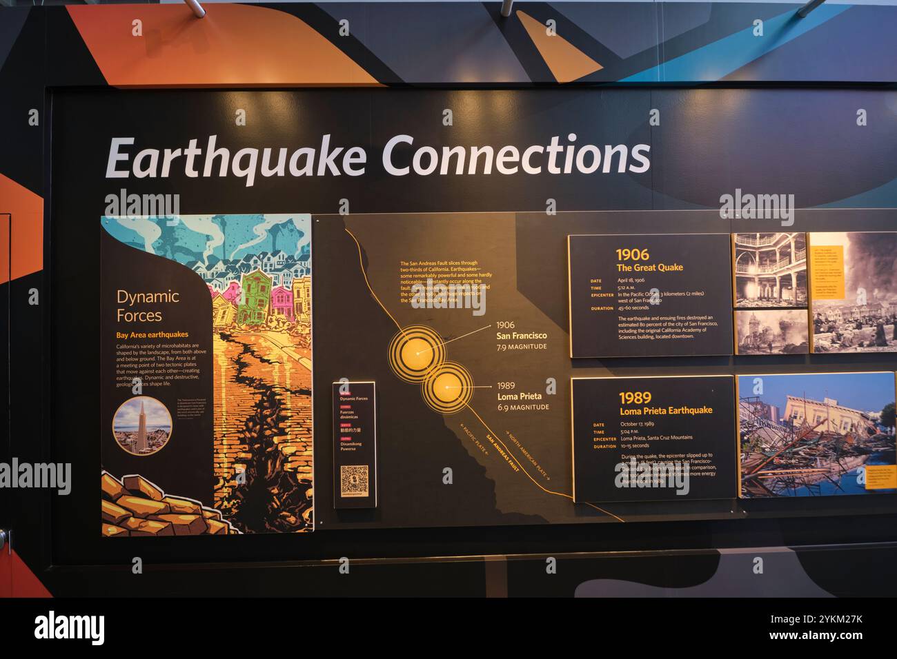 A sign about earthquake connections. In the section on local history ...