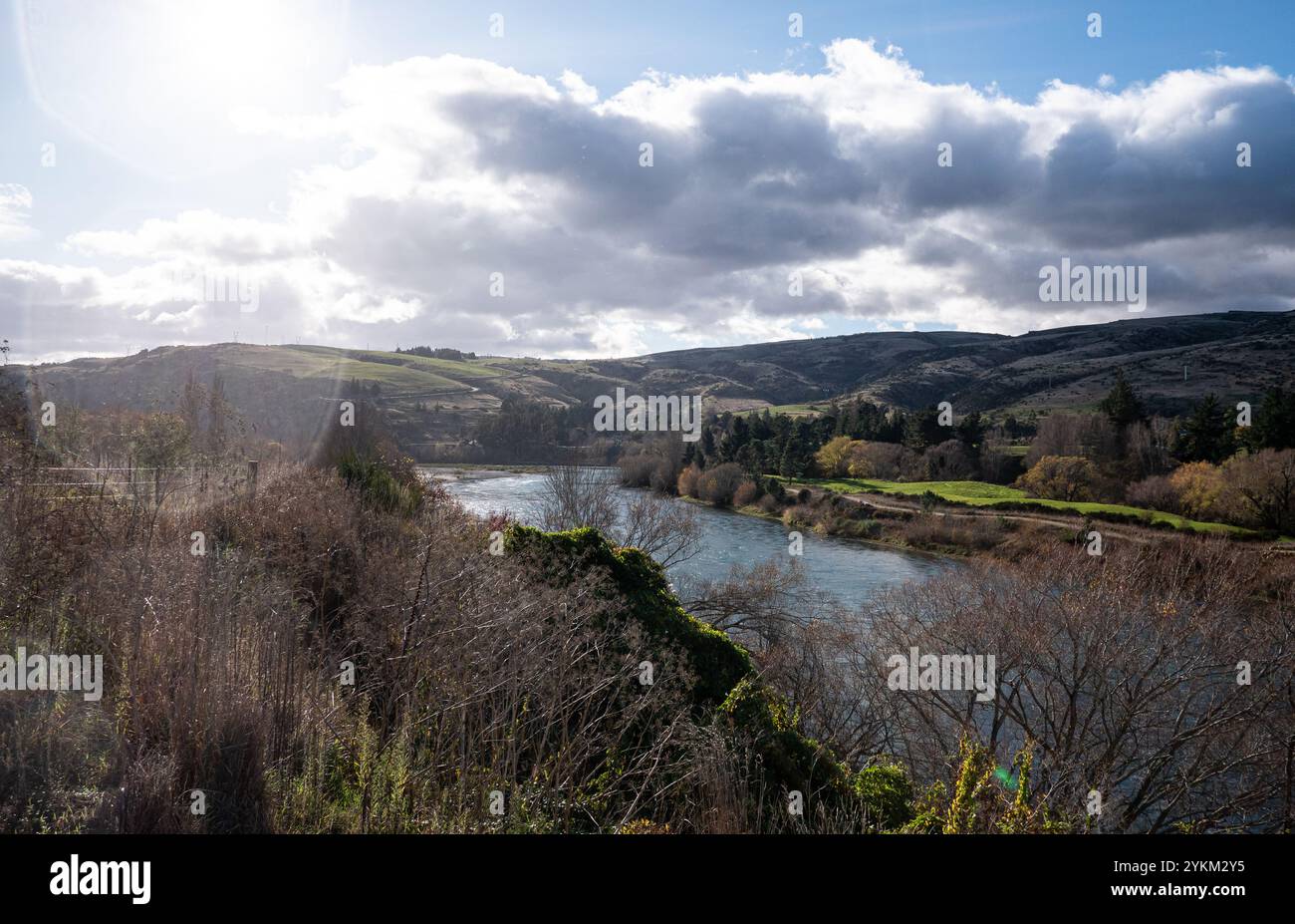 Gorgeous river landscape Roxburgh New Zealand Clutha river blue Stock ...
