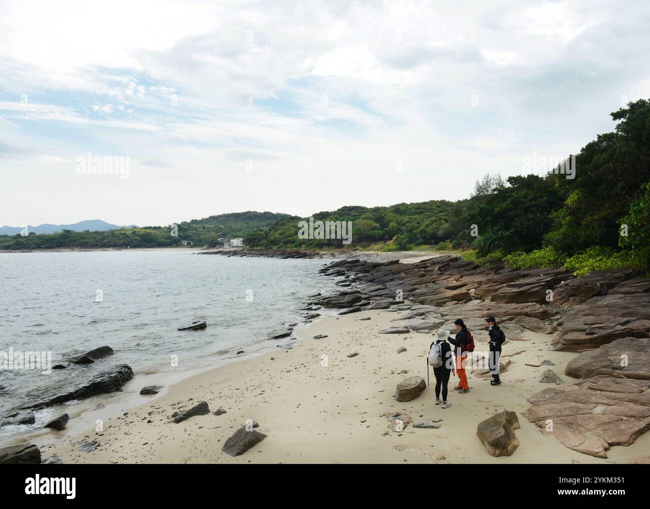Sedimentary rocks on the coast of Tung Ping Chau island in Hong Kong ...