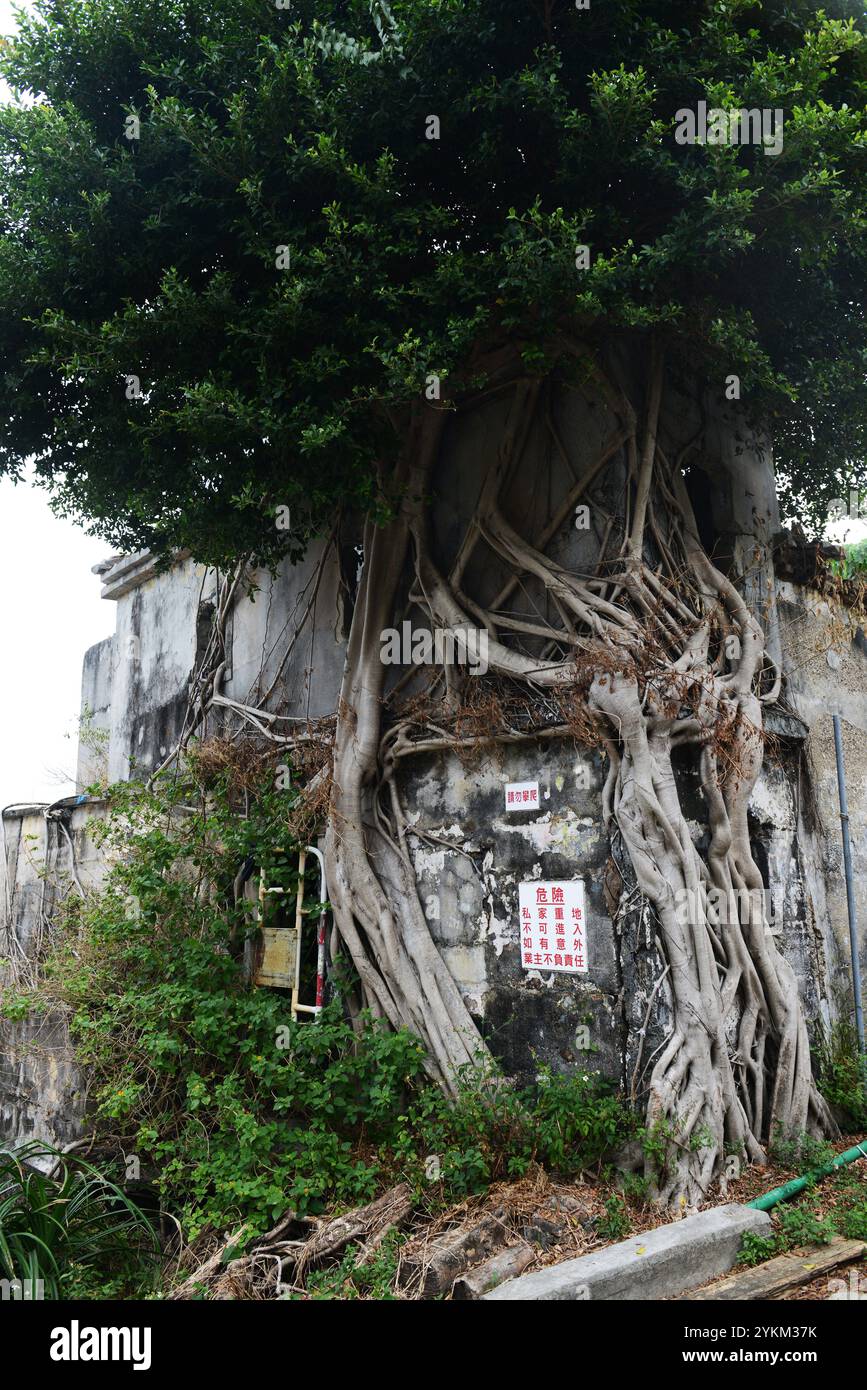 A deserted village on the east coast of Tung Ping Chau island in Hong ...