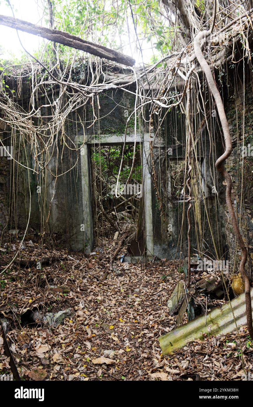 A deserted village on the east coast of Tung Ping Chau island in Hong ...