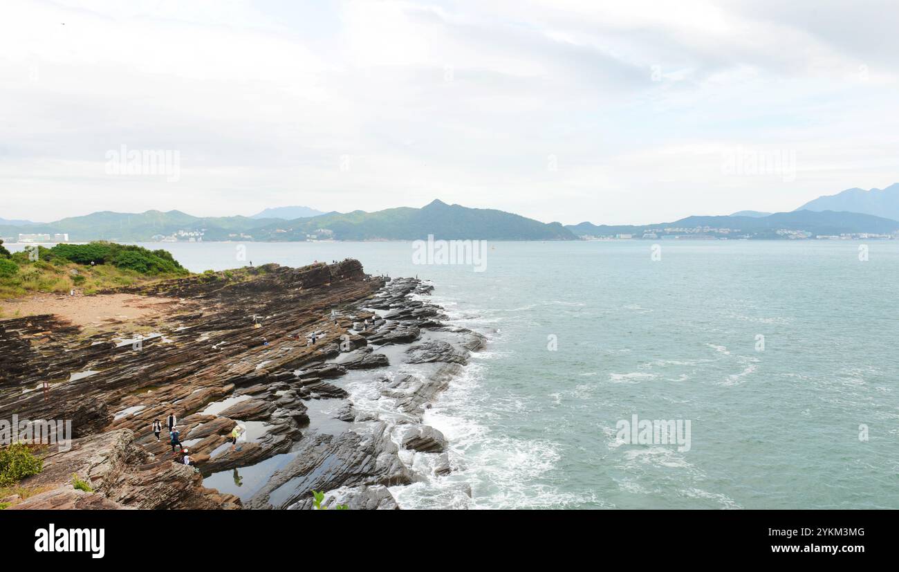Coastal landscapes in the western part of Tung Ping Chau island in Hong ...