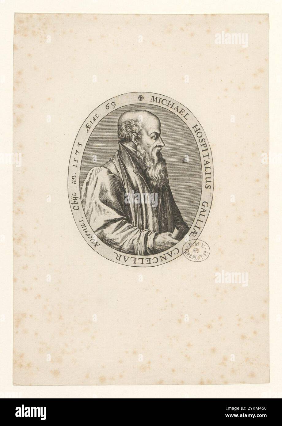 1537 - Michael Hospitalius Galliae Cancellar - Avernus, Obiit an. 1573 ...