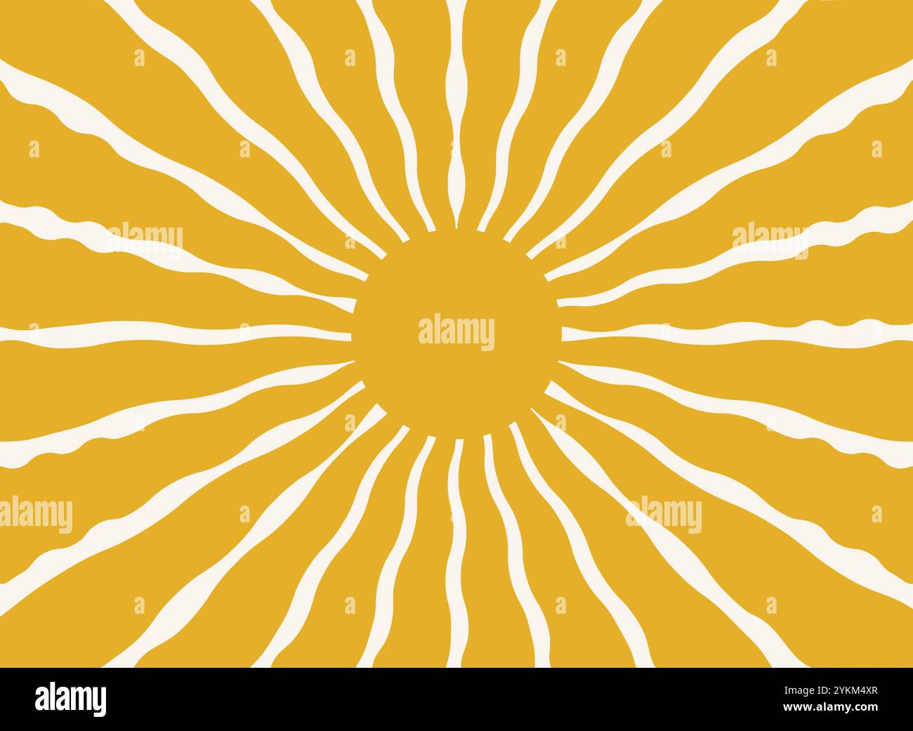 Retro Sunburst Pattern in Golden Yellow. Vibrant Sunburst Graphic for ...