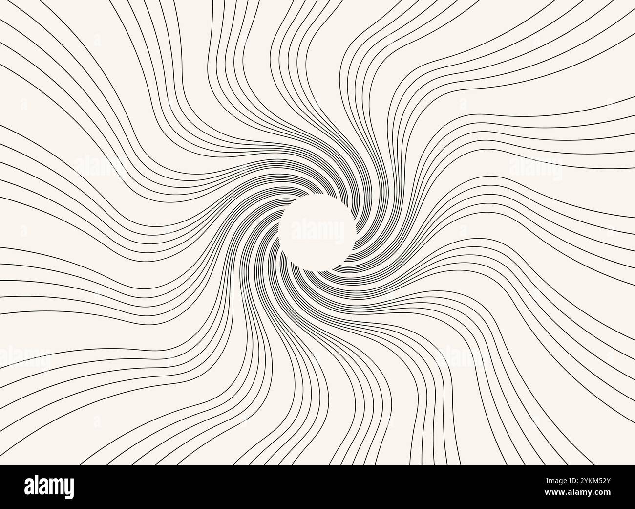 Swirling Lines Creating a Circular Pattern. Minimalist Vortex Illustration in Black and White ...