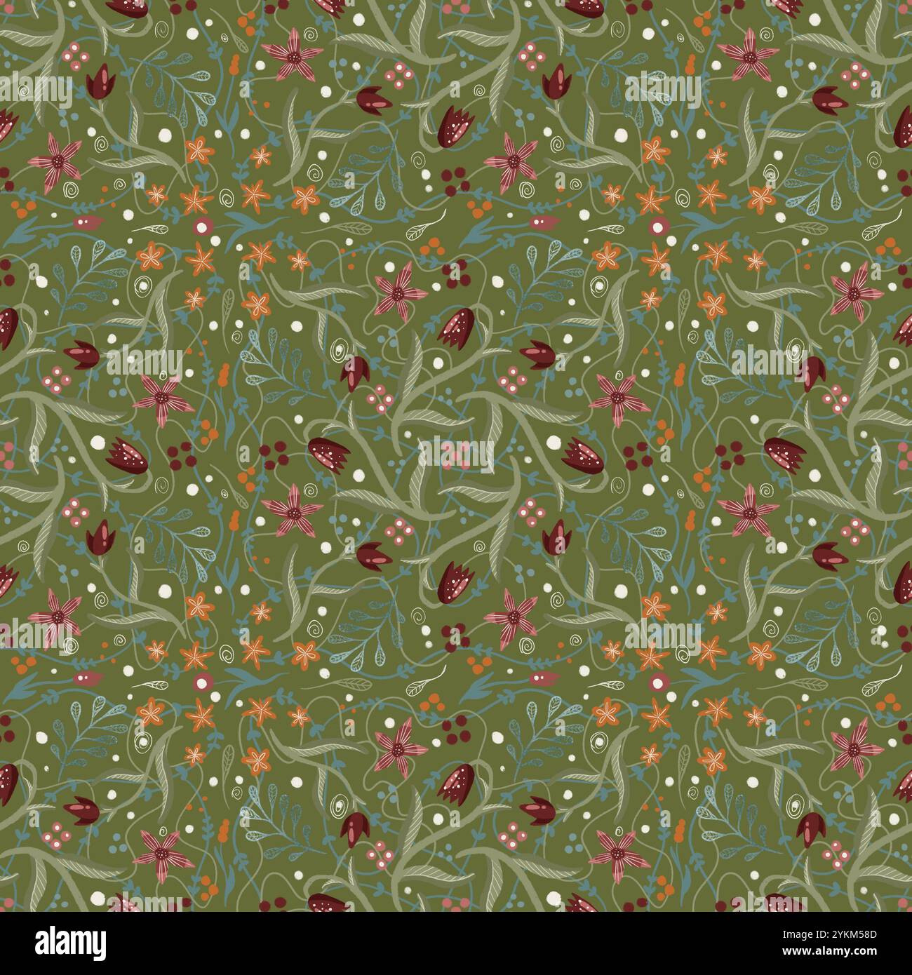 An exquisitely beautiful, intricate floral design featuring vibrant and ...