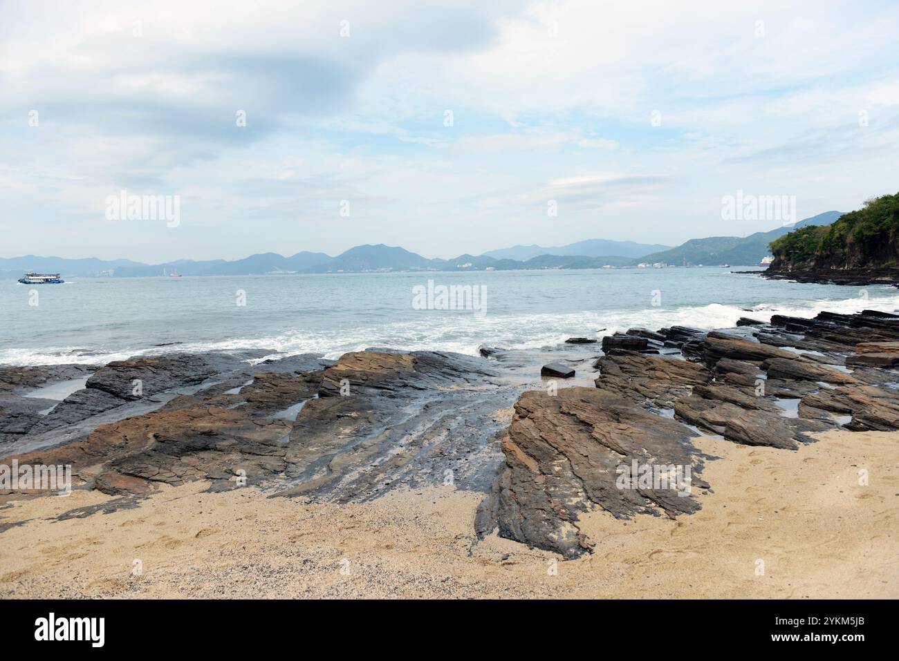 Beautiful rocky coastline in Tung Ping Chau island in Hong Kong Stock ...