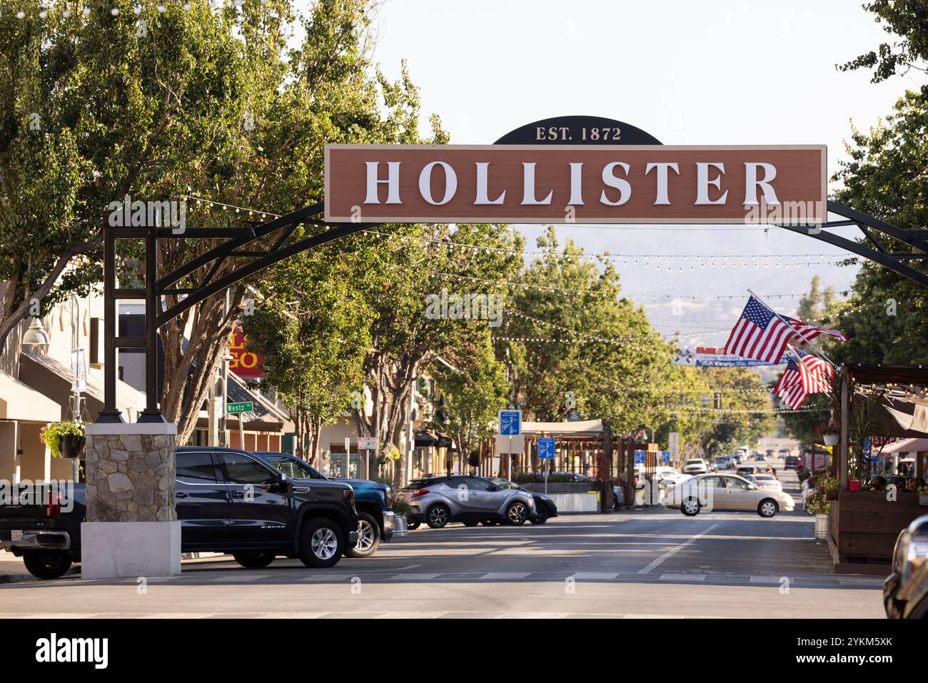 Hollister, California, USA - September 2, 2024: Afternoon light shines ...
