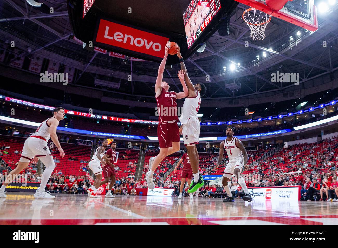 Raleigh, NC, USA. 18th Nov, 2024. Colgate Raiders guard Brady Cummins ...
