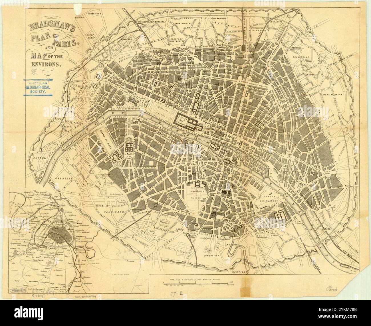 Bradshaw's plan of Paris, and map of the environs, 1800 - UWM Libraries ...