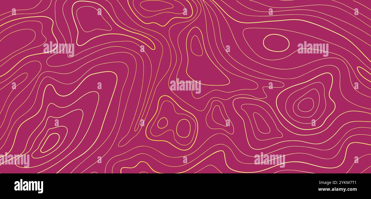 Abstract gold Line topography map contour with purple background.Vector ...