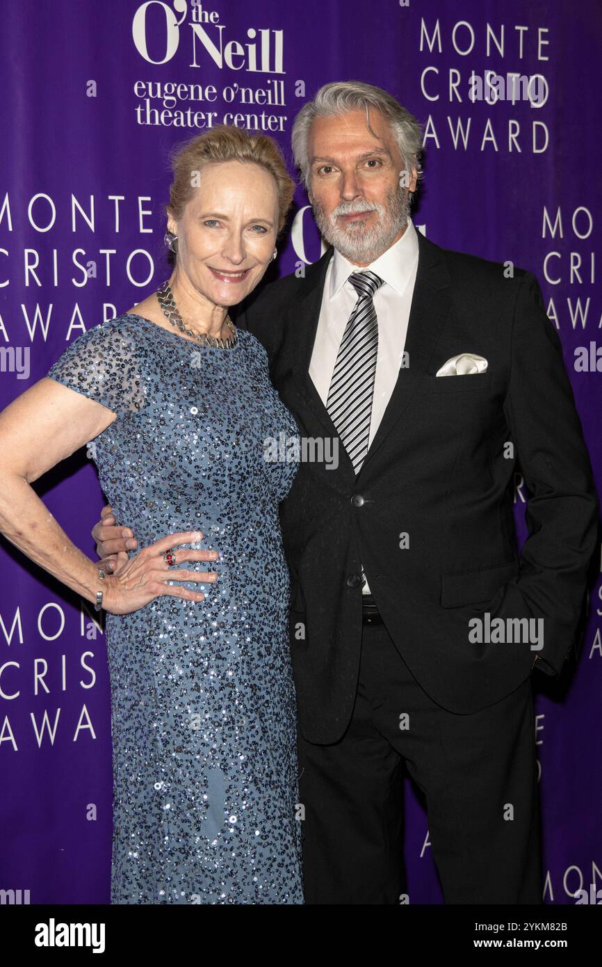 New York, USA. 18th Nov, 2024. Laila Robins and Robert Cuccioli walk ...