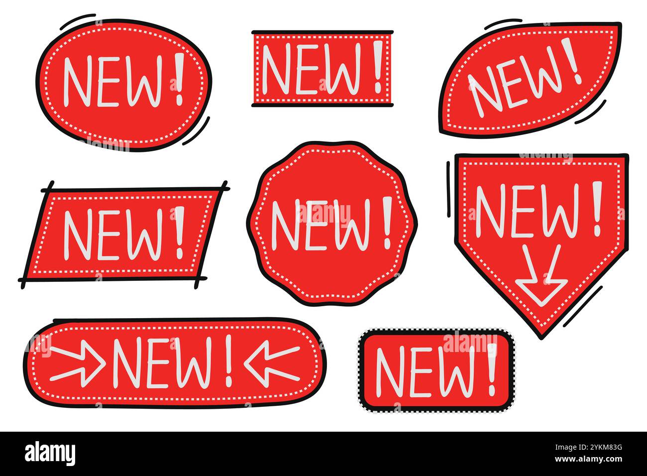 New label hand drawn red collection.Vector illustration Stock Vector ...