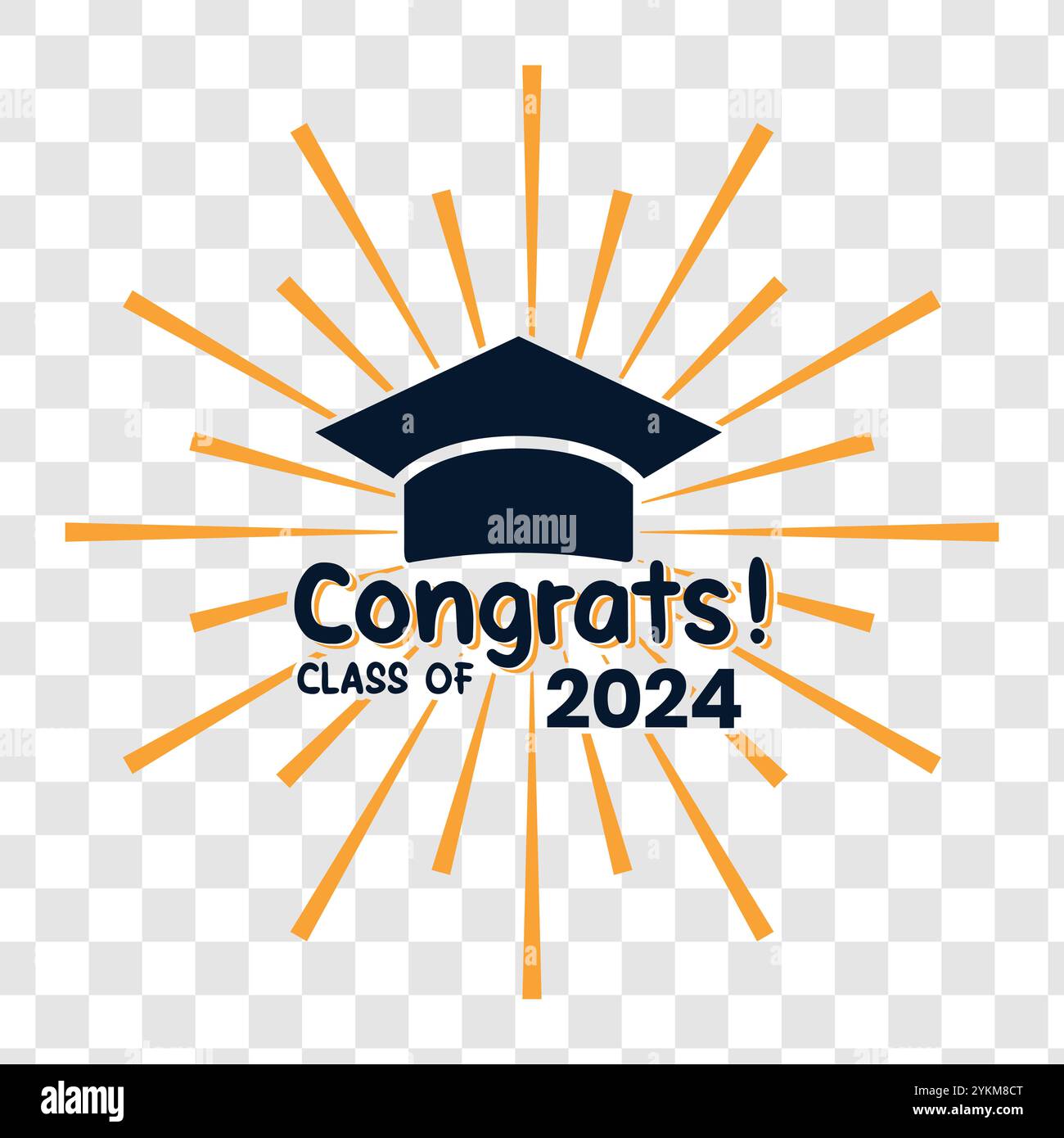 Graduation class of 2024 party. Congratulations greeting card with ...